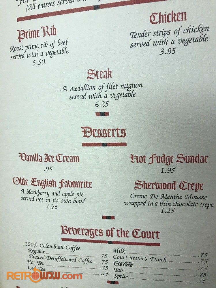 Walt Disney World Menus Gallery - RetroWDW