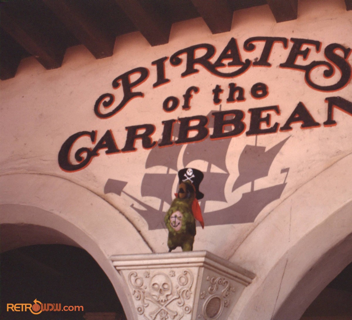 Pirates of the Caribbean barker bird - September 1981 - RetroWDW