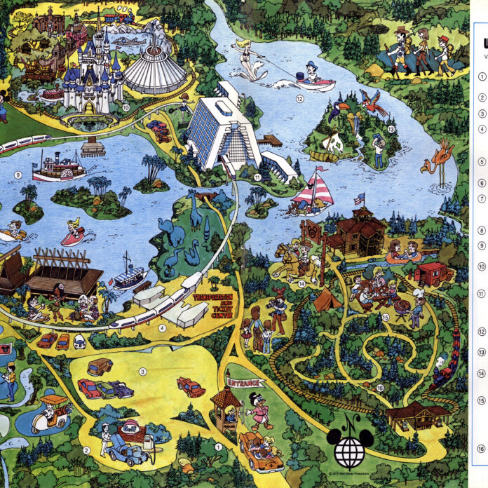 WDW Vacationland Spring 1975 10 - Walt Disney World Map - RetroWDW